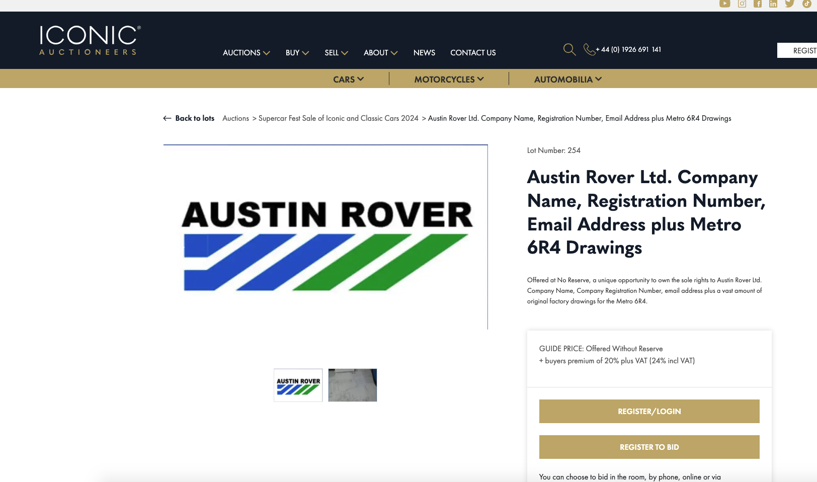 ‘Austin Rover’ for sale at Iconic Auctioneers - Classics World